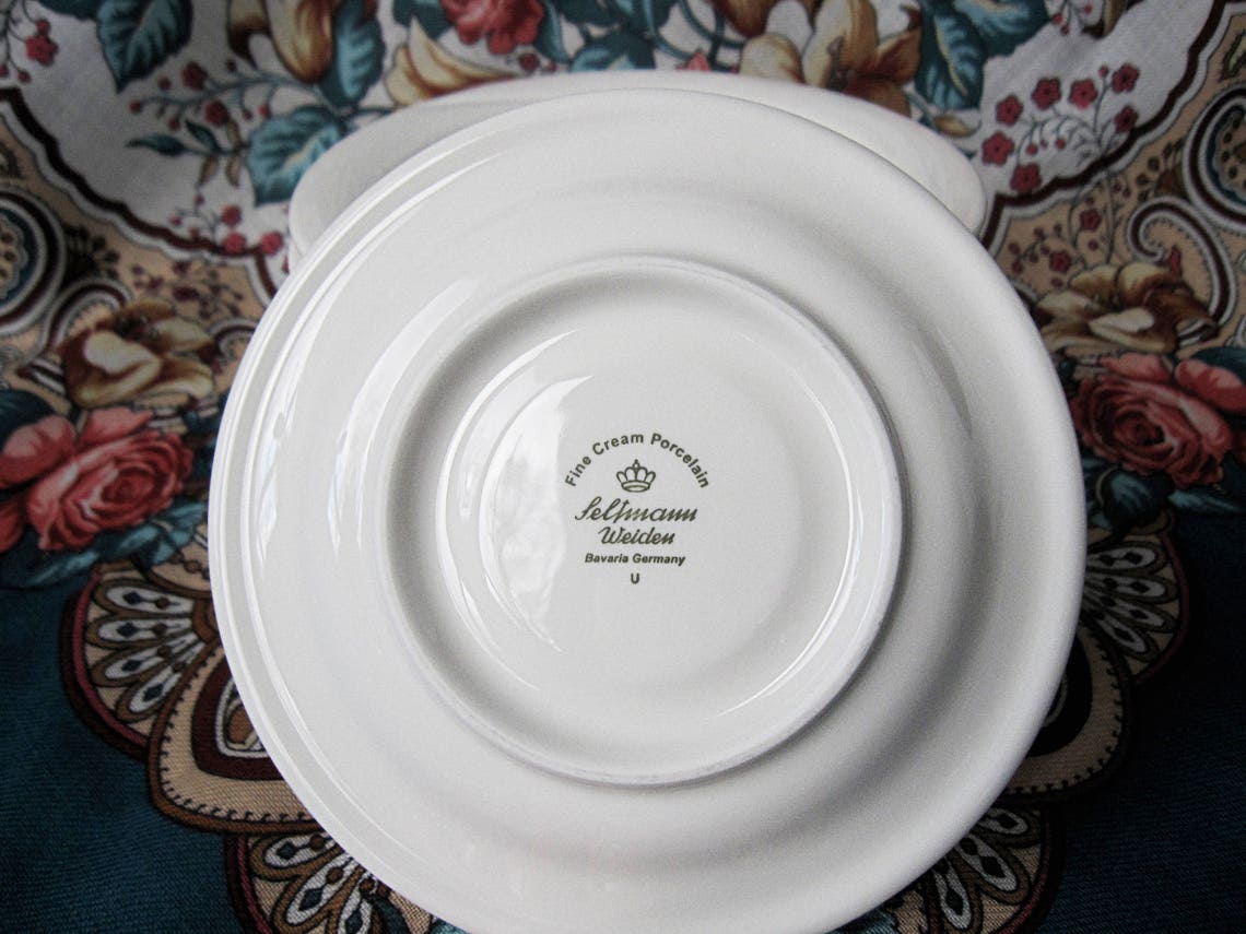Seltmann Weiden Bavaria Porcelain Saucers. Set of 11 Spare White Plates ...