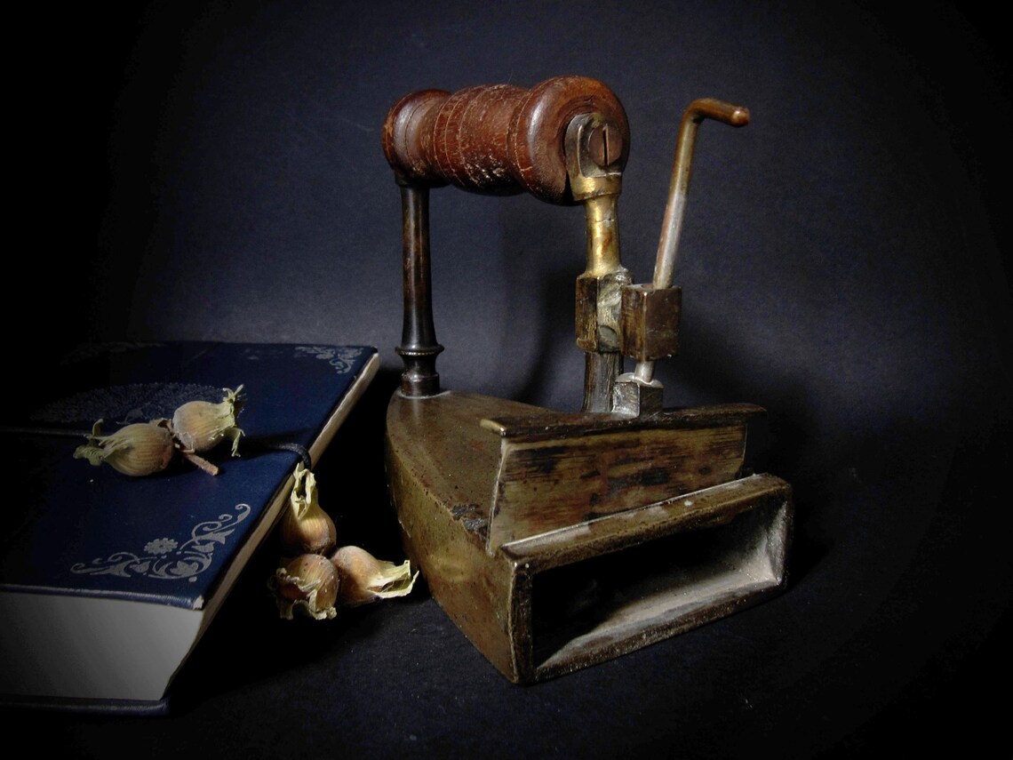 Antique Brass and Copper Small Coal Iron, Flat Iron, Sad Iron. Made in ...