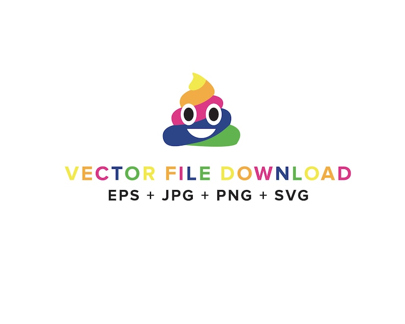 Vector Rainbow Poop Emoji Design - Svg, Jpg, Png, Eps - Illustration ...