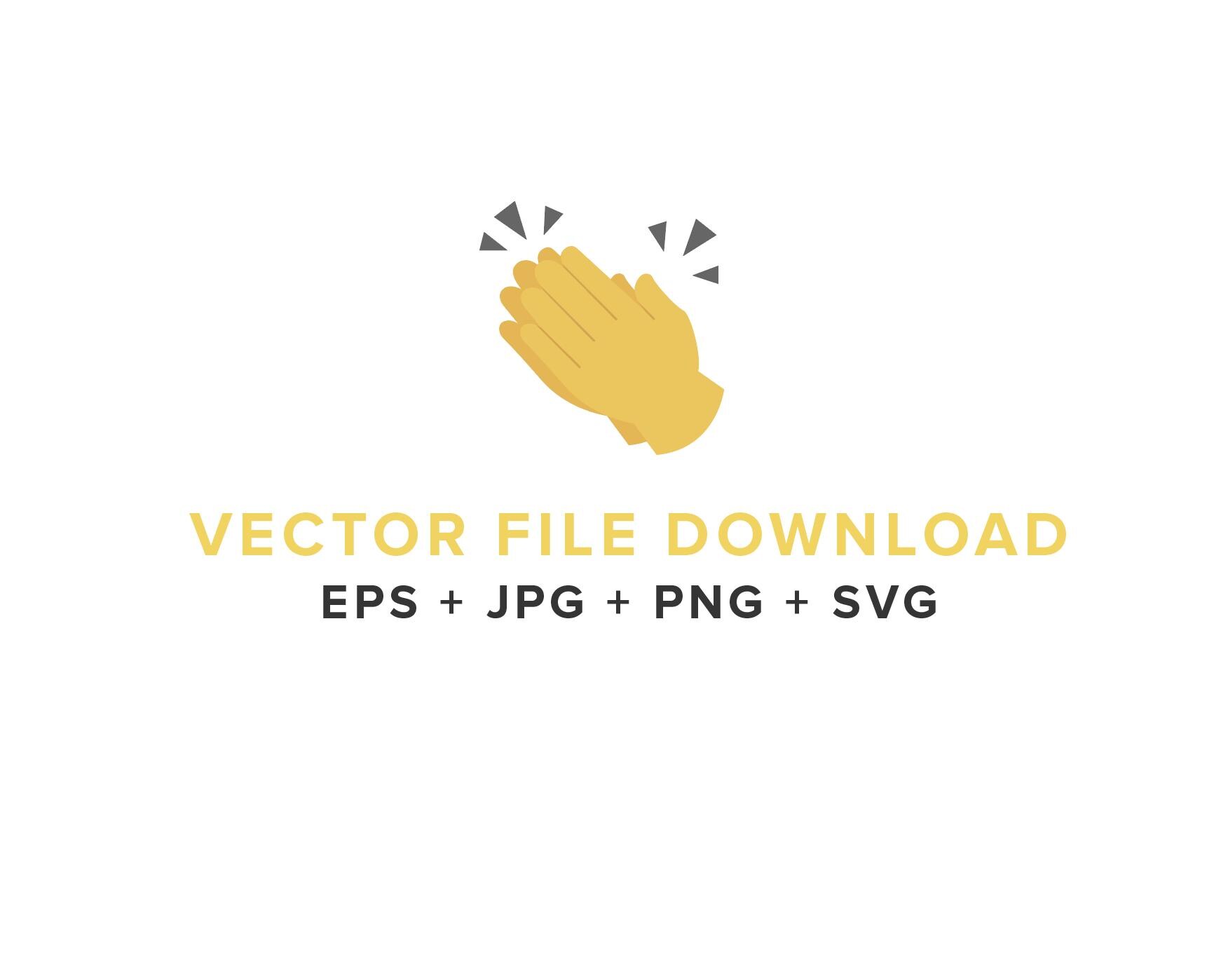 Vector Clapping Hands Emoji Design - Svg, Jpg, Png, Eps - Etsy
