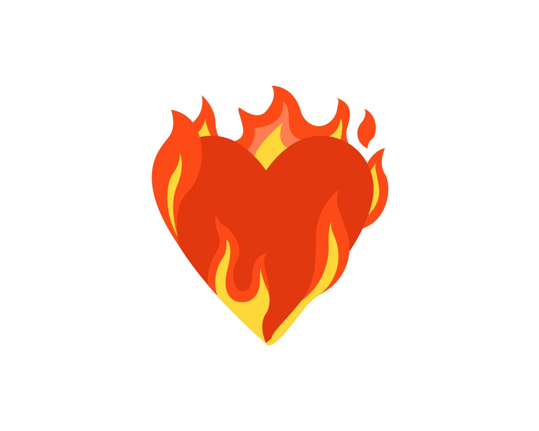 Vector Heart on Fire Emoji Design - Svg, Jpg, Png, Eps - Etsy