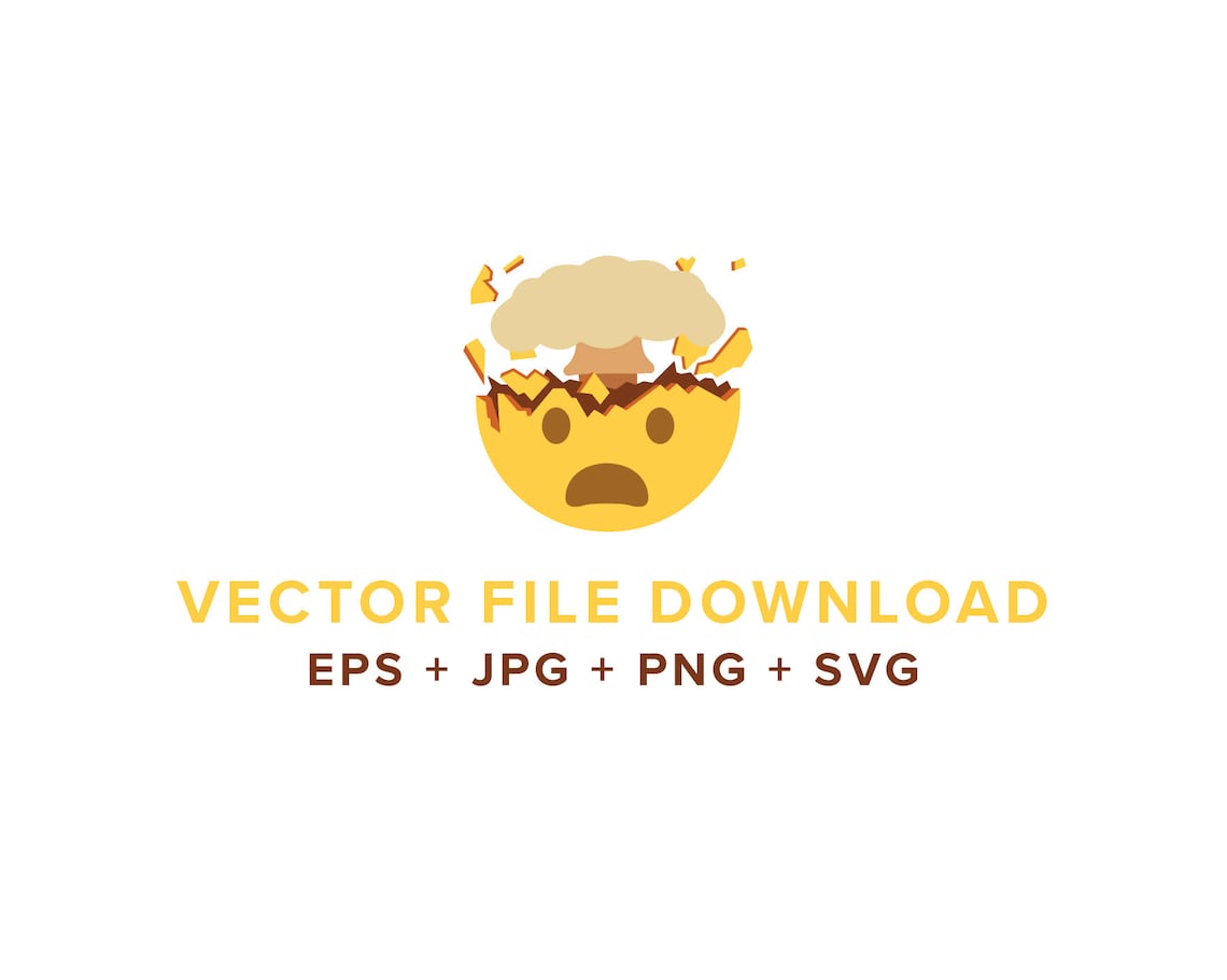 Vector Mind Blown Face Emoji Design Svg Jpg Png Eps - Etsy