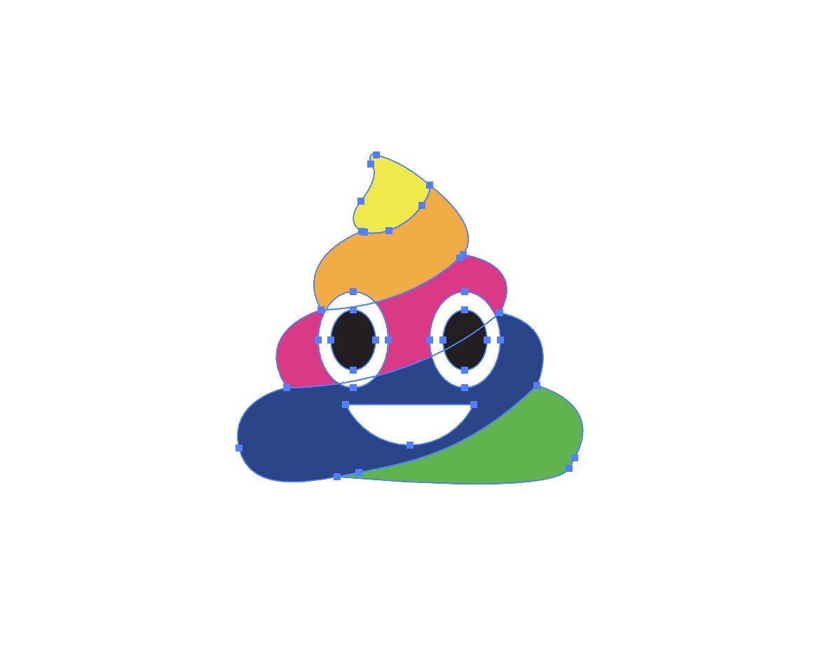 Vector Rainbow Poop Emoji Design - Svg, Jpg, Png, Eps - Illustration ...
