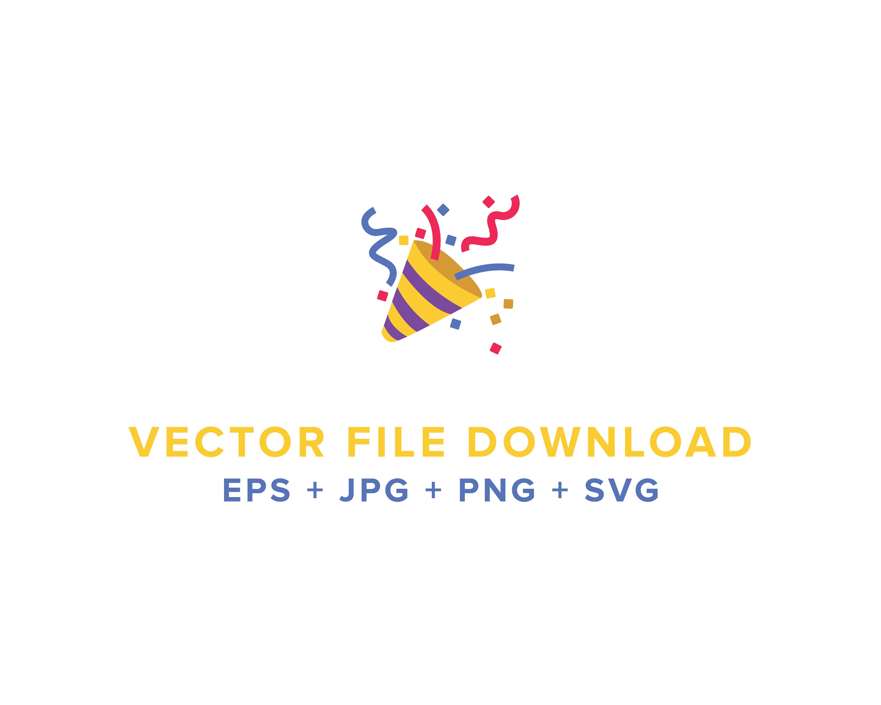 Party Popper Confetti Emoji Vector - Eps, Jpg, Png, Svg - Illustration ...