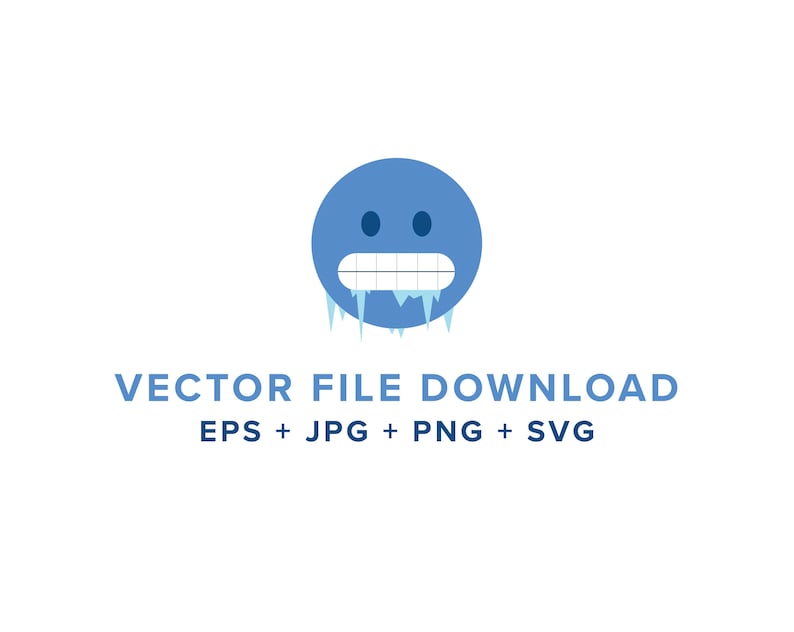 Vector Frozen Face Emoji Design Svg Jpg Png Eps - Etsy