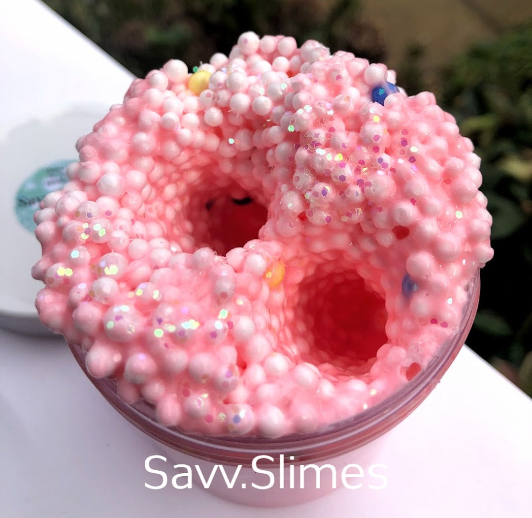 BUBBLE GUM FLOAM | 6oz Jar | Crunchy + Stretchy + Scented | Pink Slime ...