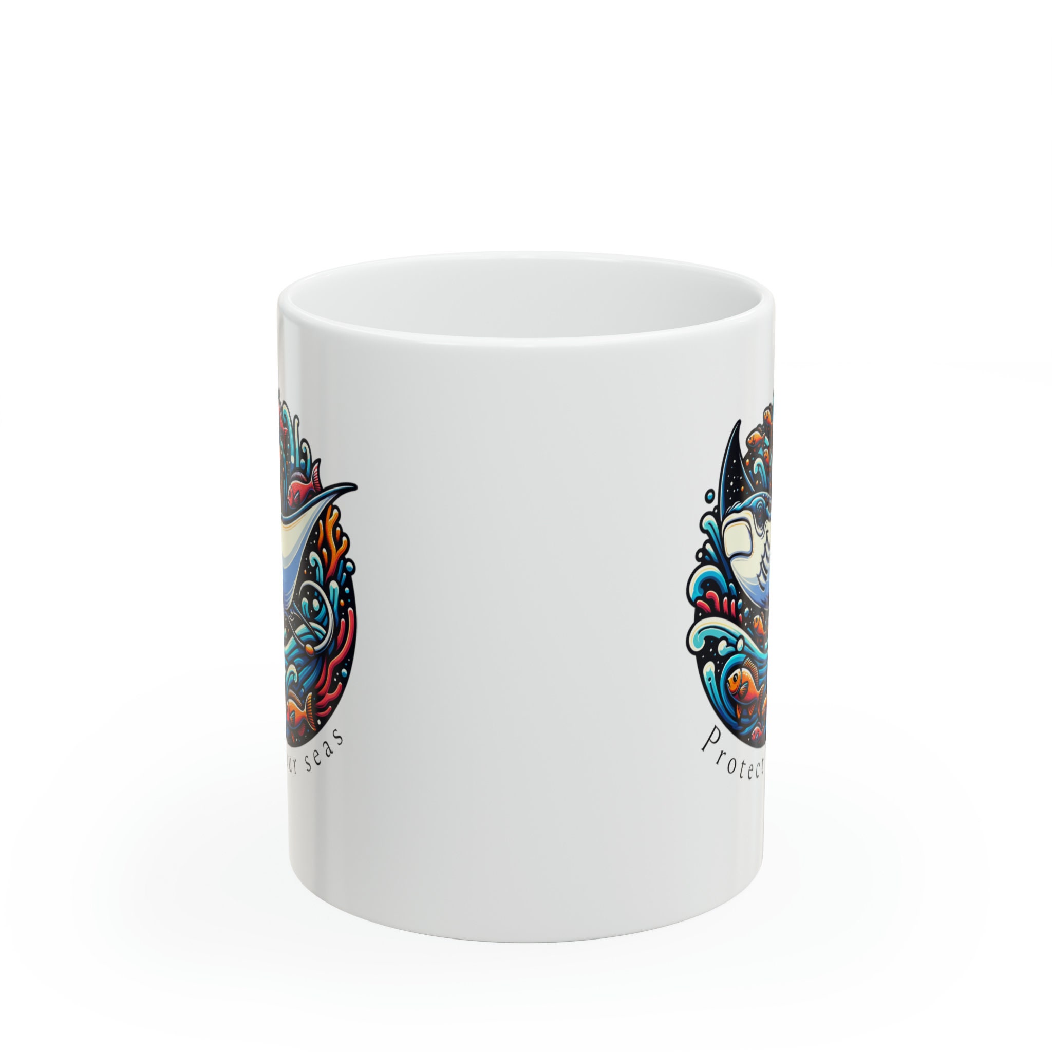 Protect Our Seas Manta Ray Mug, Protect the Ocean Mug, Manta Ray Coffee ...