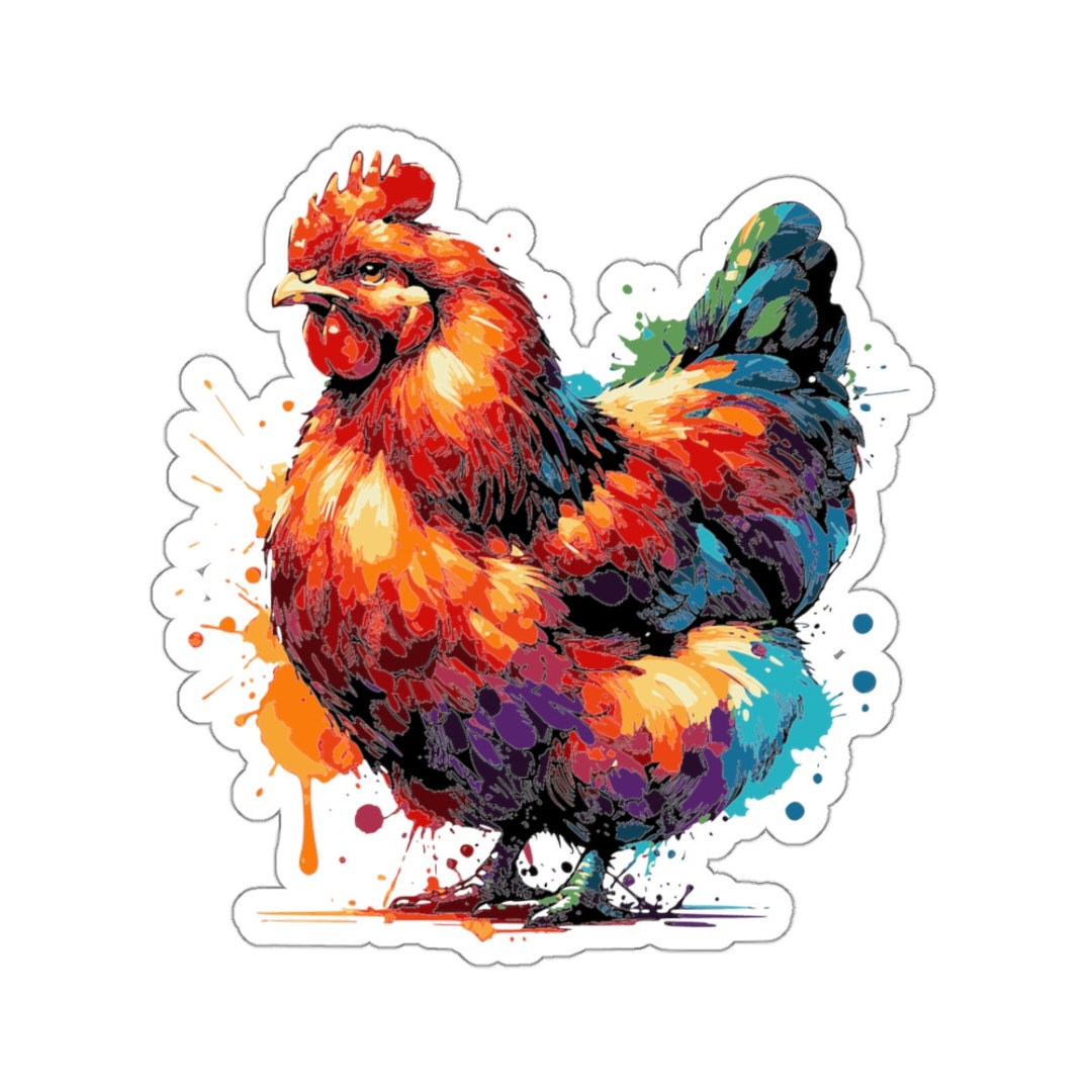 Watercolor Chicken Sticker, Chicken Lover Sticker, Chicken Mom Sticker ...