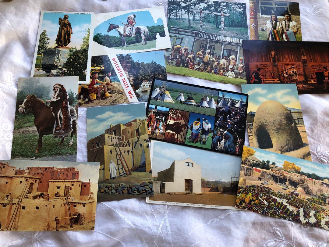 Postcards With Native Americans - Etsy
