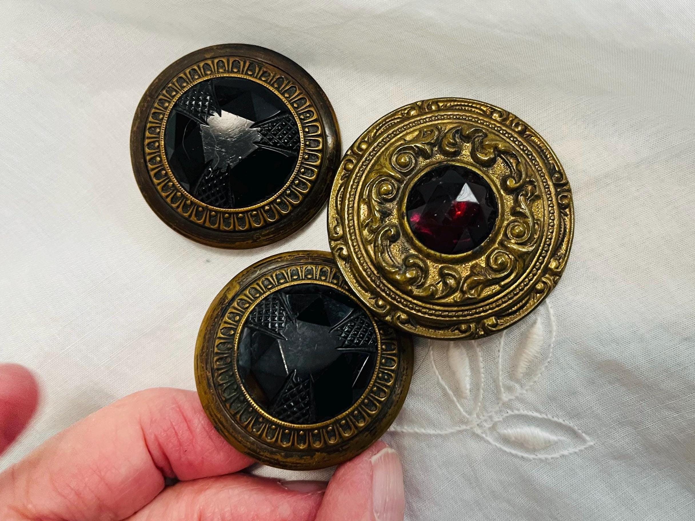Gay Nineties Jeweled Buttons - Etsy