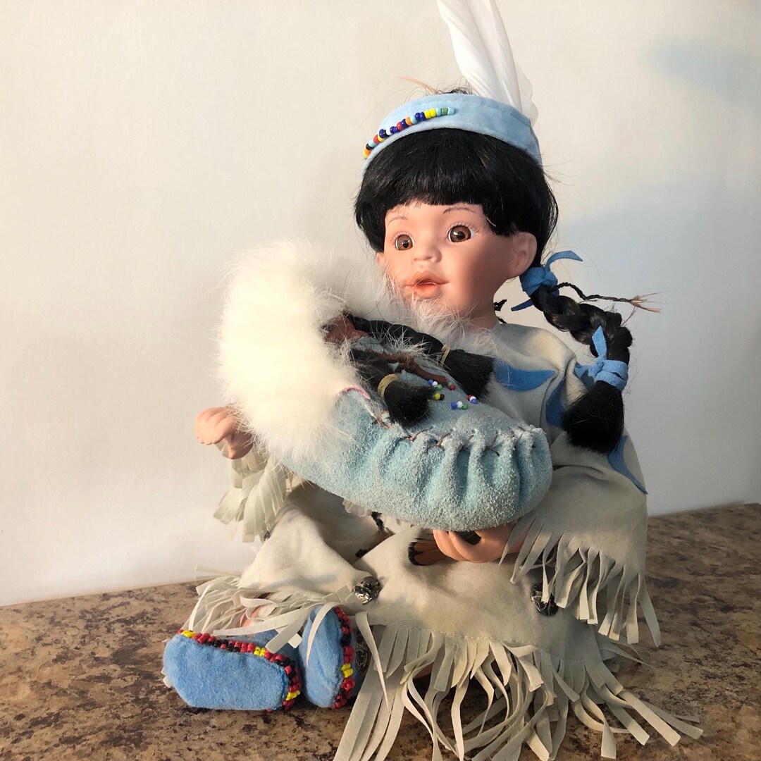 Native American Porcelain Doll With Baby - Etsy