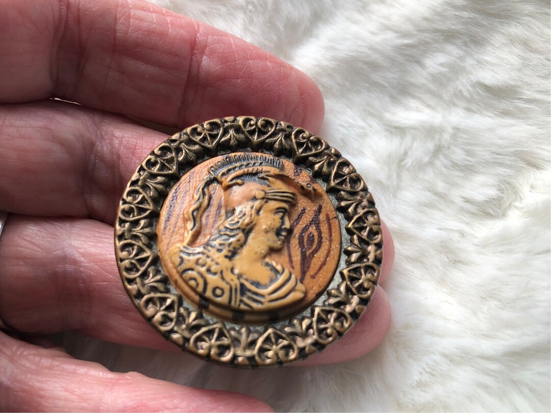 Brass Roman Soldier Button - Etsy