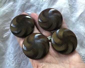RARE! Vintage Art Deco Carved Rectangular Bakelite Buttons, Careved ...