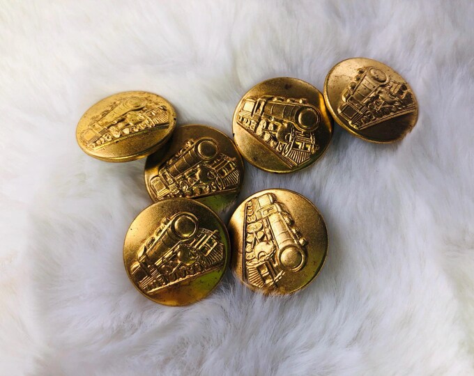 Brass Train Buttons - Etsy
