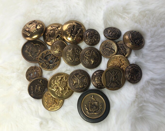 Old Coat of Arms Crest Buttons - Etsy
