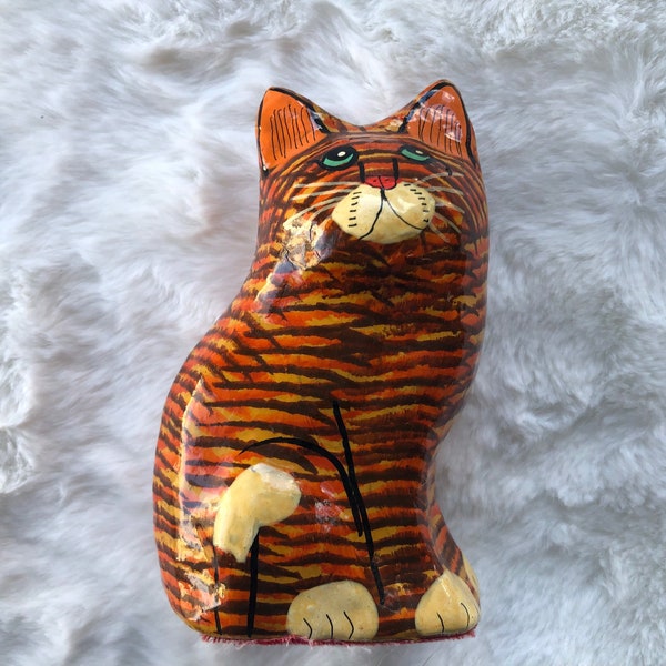 Paper Mache Cat - Etsy