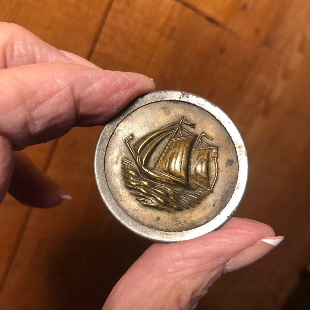 Victorian Brass Button With Ship - Etsy