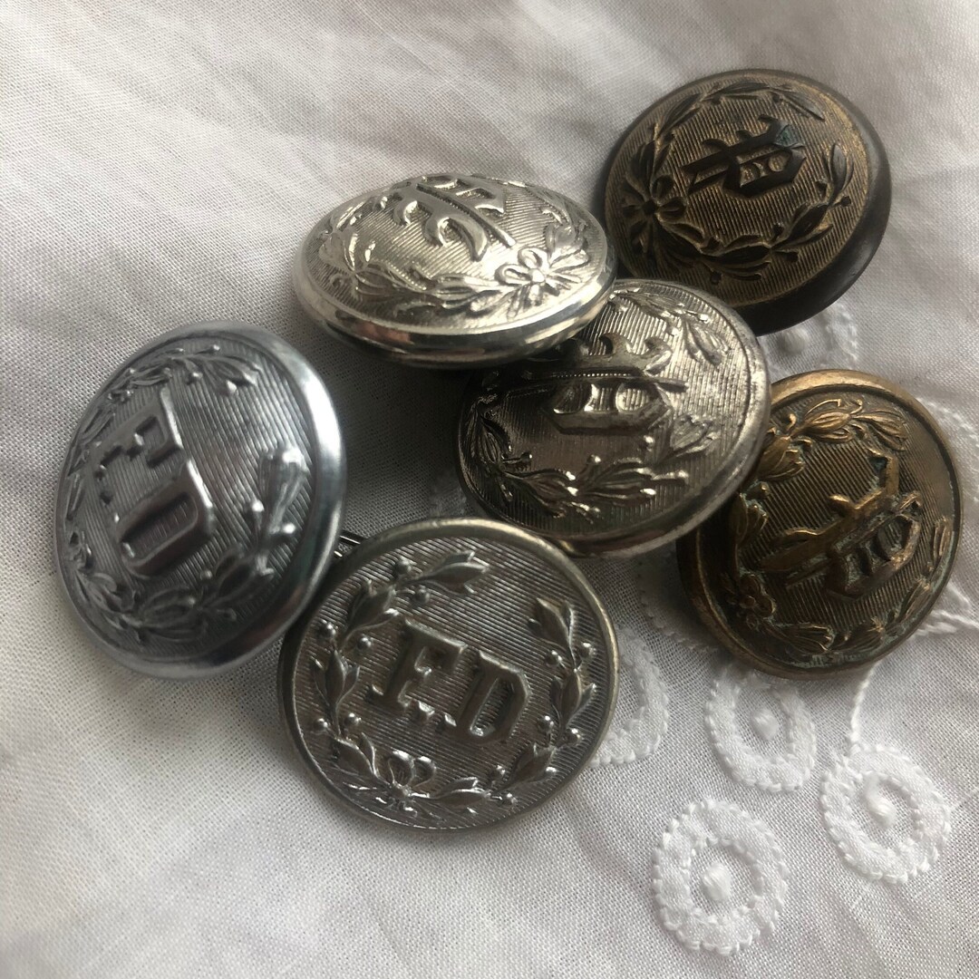 Old Uniform Buttons Police and Fire Department - Etsy