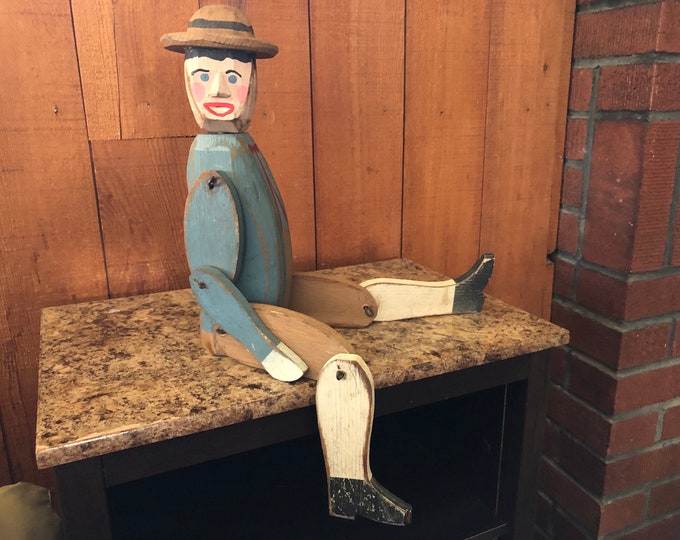 Folk Art Wooden Jointed Man - Etsy