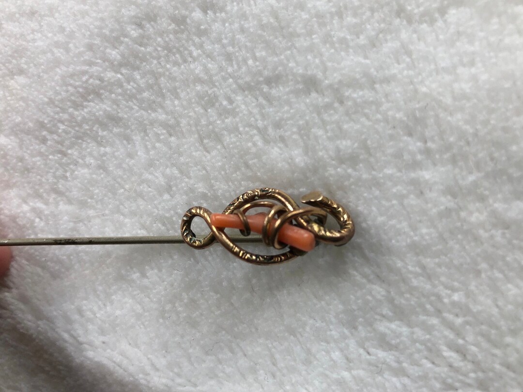Victorian Gold Filled Branch Coral Stick Pin - Etsy