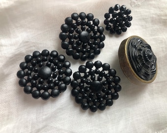 Victorian Jet Glass Buttons - Etsy