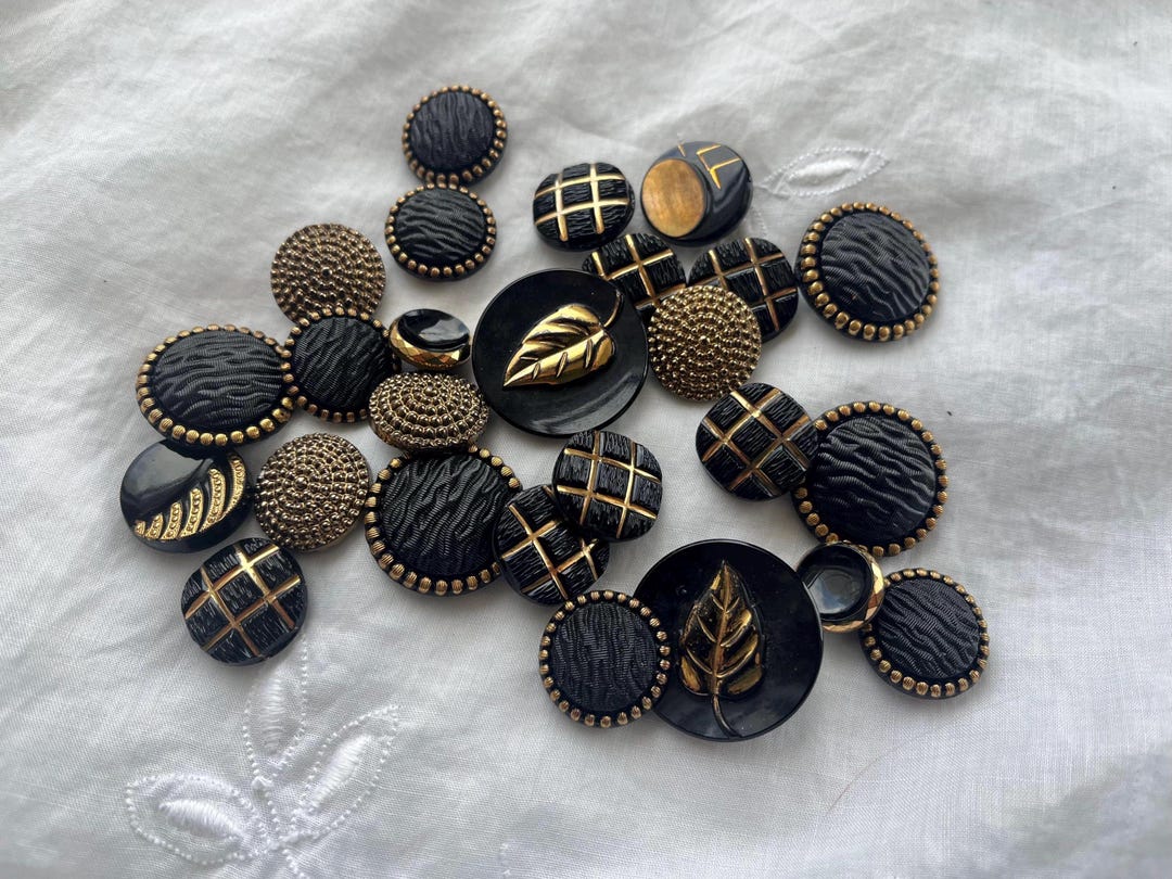Black Gold Luster Buttons - Etsy