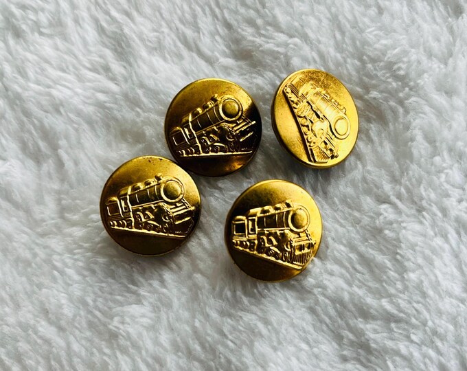 Brass Train Buttons - Etsy