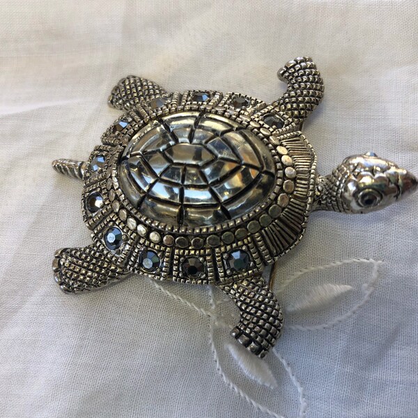 Silver Turtle Brooch - Etsy