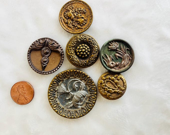 Victorian Metal Picture Buttons - Etsy