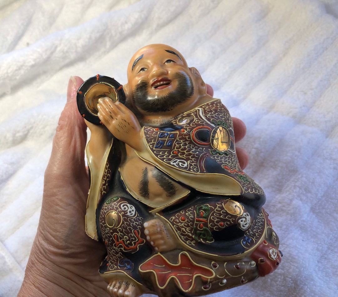 Japanese Satsuma Figure of Man Playing Drum - Etsy