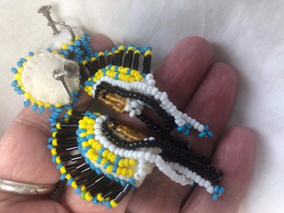 beaded indian chief earrings - Gem