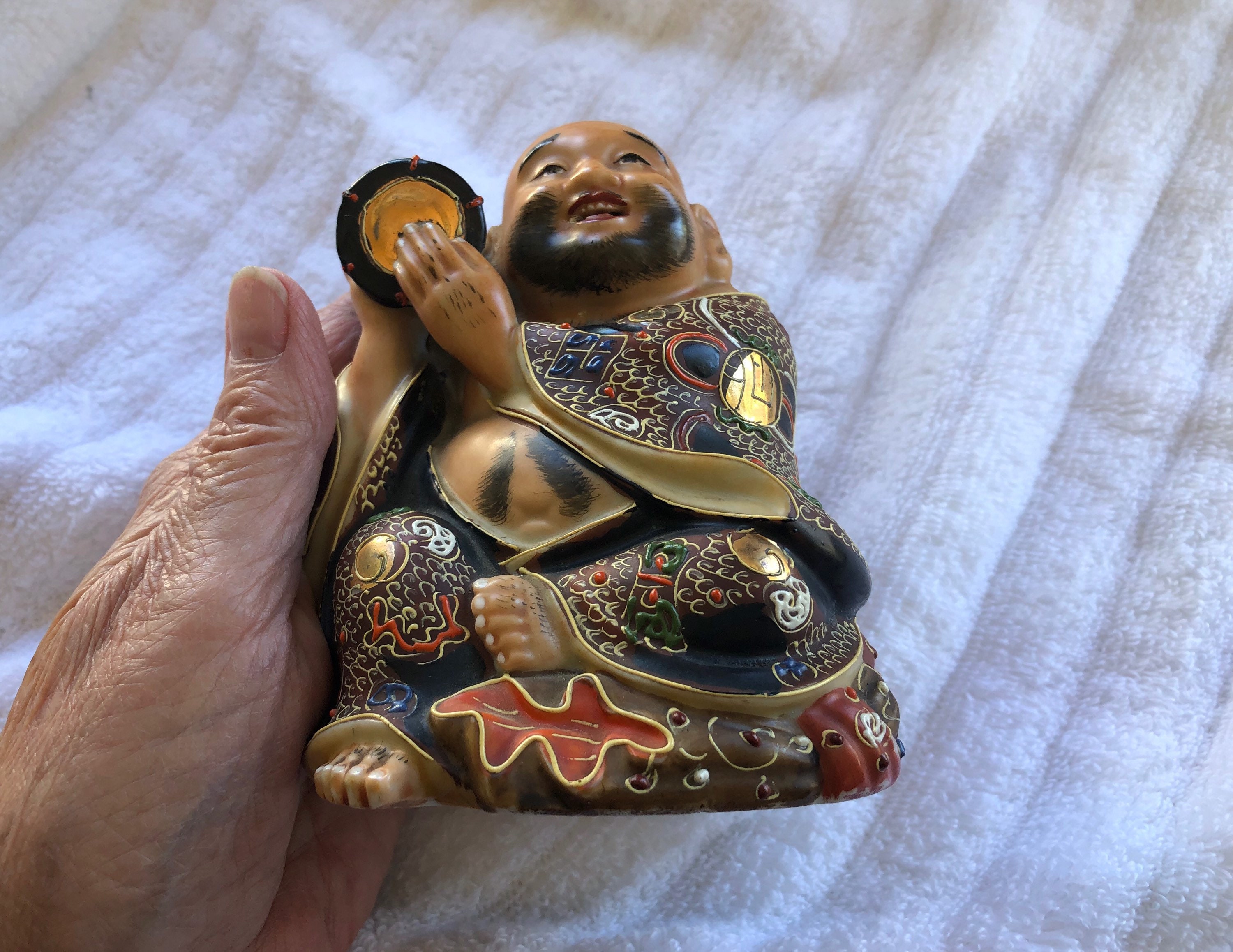 Japanese Satsuma Figure of Man Playing Drum - Etsy