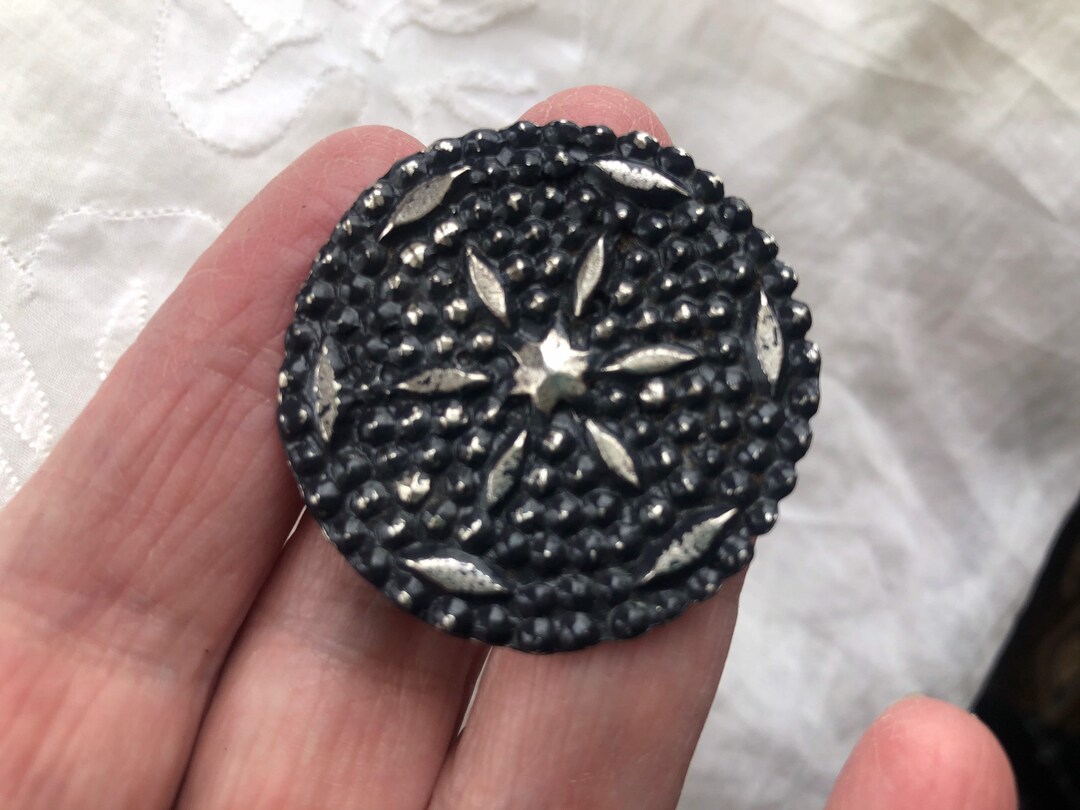 Pewter Starburst Button - Etsy