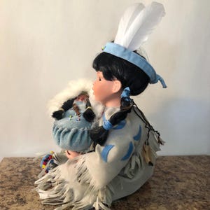Native American Porcelain Doll With Baby - Etsy