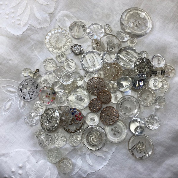 Clear Glass Buttons - Etsy
