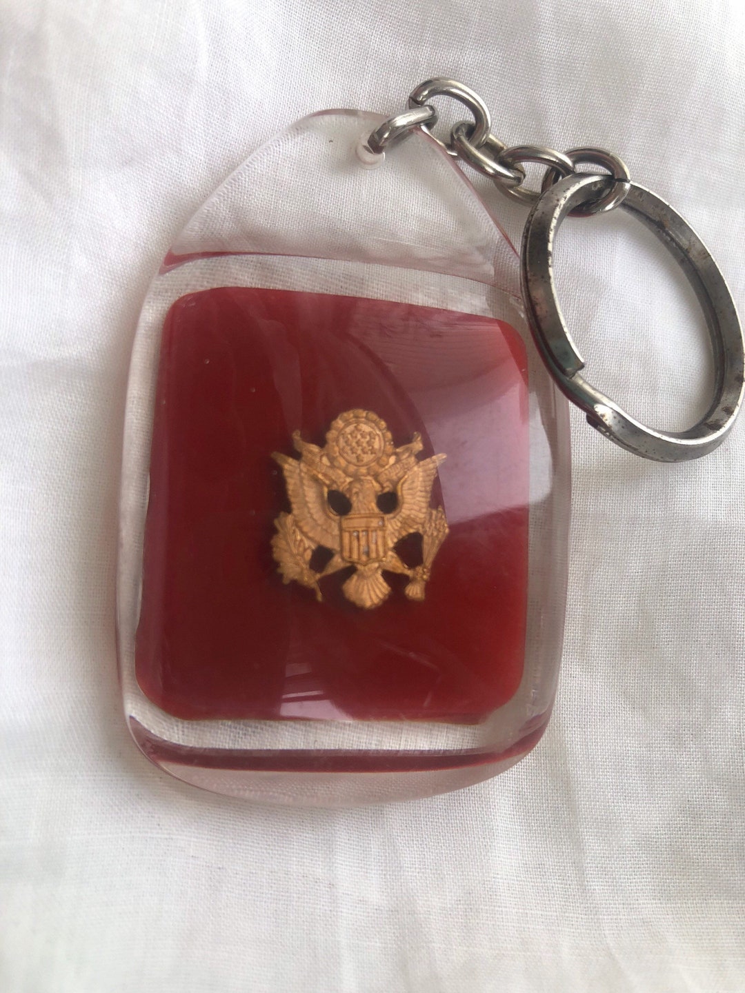 Lucite Encased Eagle Key Chain - Etsy