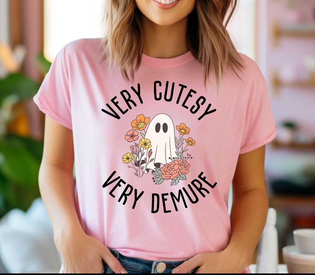 Very Cutesy, Very Demure Shirt Cute Ghost and Flowers, Gift for Her ...