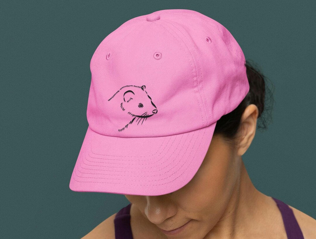 Embroidered Ferret Cap, Ferret Outline Baseball Hat, Animal Lover Gift ...
