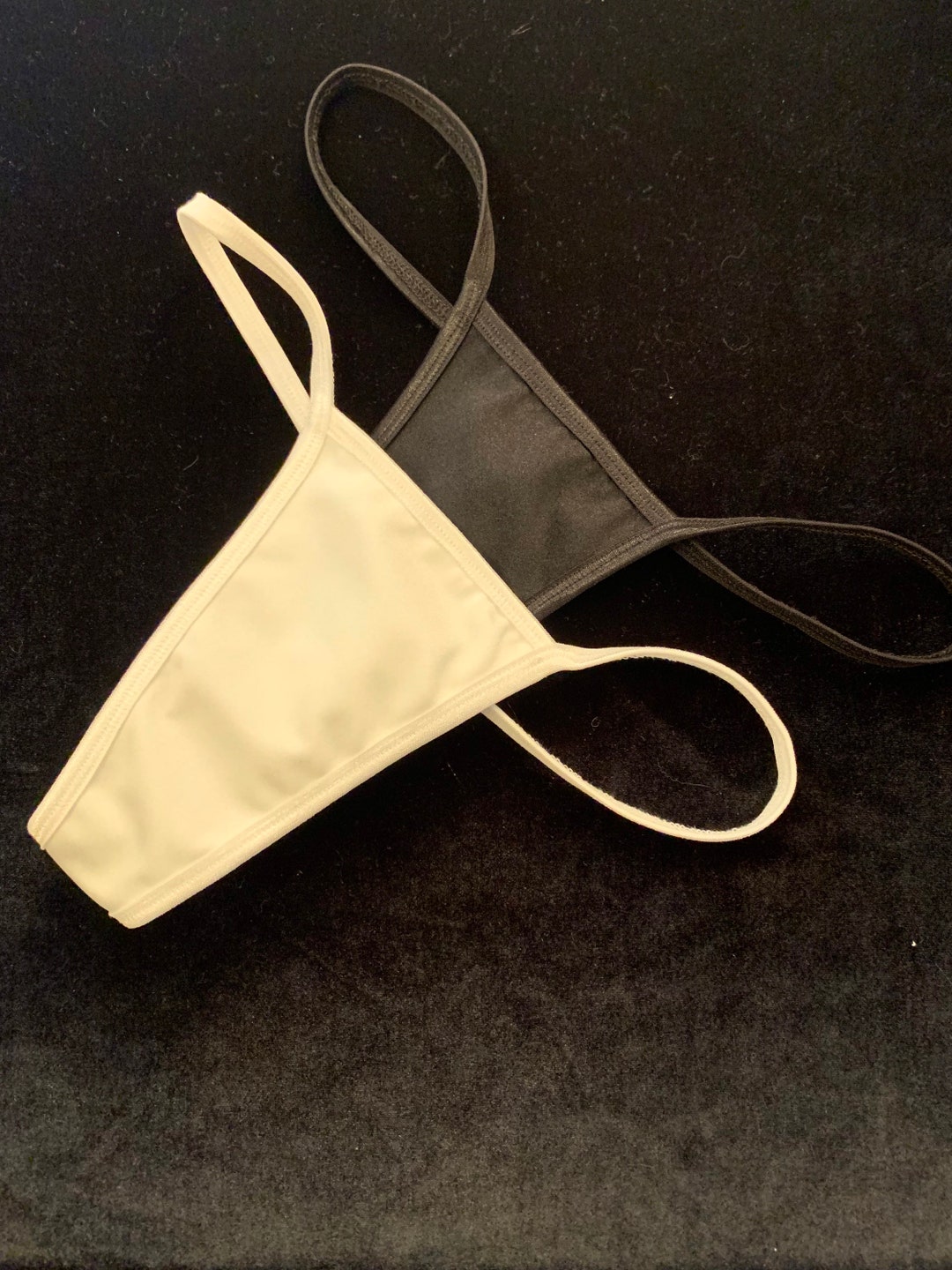 Custom Thongs Exotic Dancer Rave Festival Lot of 2 White Black All ...