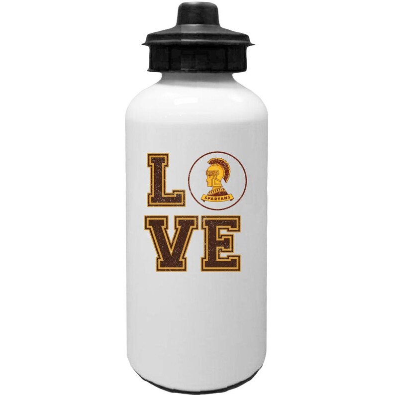 I Love MHS Water Bottles Spartan Logo Design Distressed - Etsy