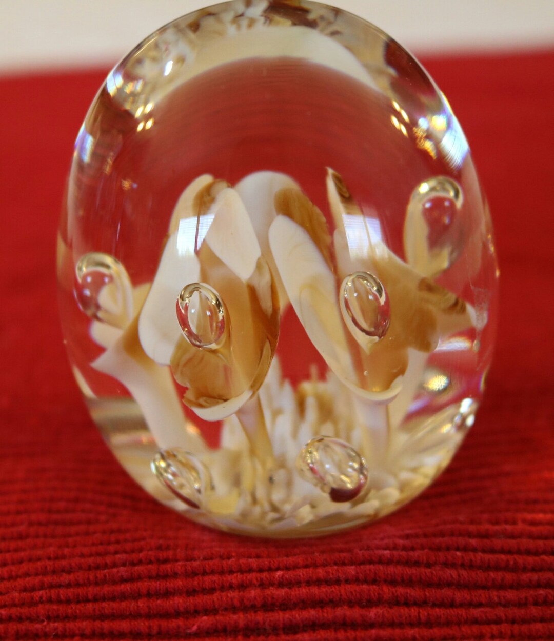 Collectible Small Domed Signed Joe Rice Floral Paperweight - Etsy