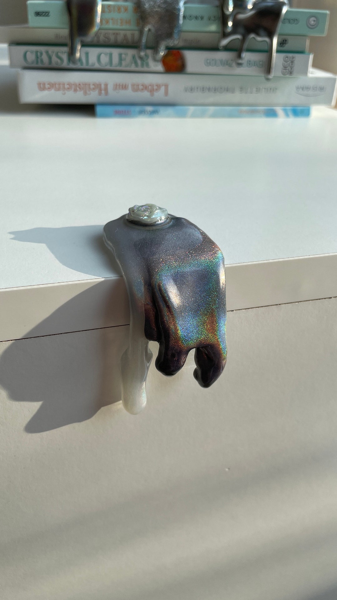 Chrome Dripping Shelf and Desk Decoration With Holographic Sparkle - Etsy