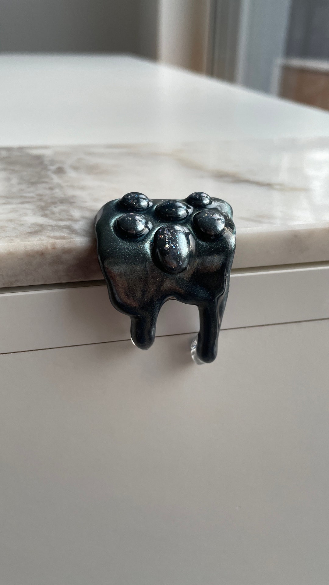 Gray Dripping Shelf and Desk Decoration With Holographic - Etsy