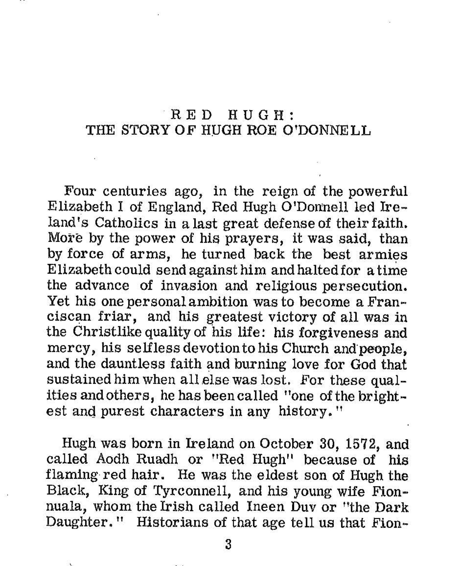 Red Hugh: the Story of Hugh Roe O'donnell, 40 Pages, Biography, PDF ...