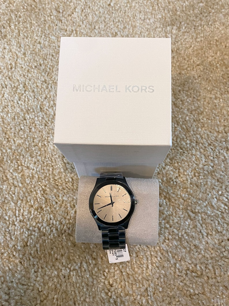 Michael Kors Oversized Slim Runway Black-tone Watch MK8507 - Etsy