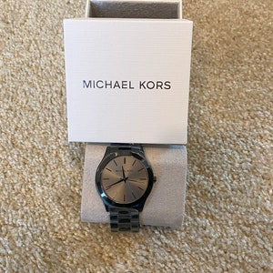 Michael Kors Oversized Slim Runway Black-tone Watch MK8507 - Etsy