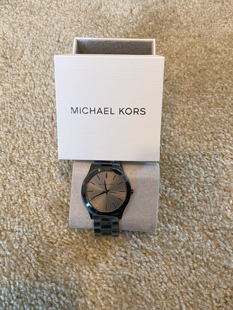 Michael Kors Oversized Slim Runway Black-tone Watch MK8507 - Etsy