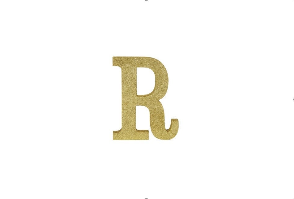 GOLD Glitter Letter R Sign 7.5in X 9in X 1in - Etsy