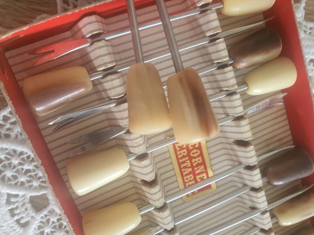 10 Toothpick Vintage Aperitif Pick in Real Horn Antique Decoration Bar ...