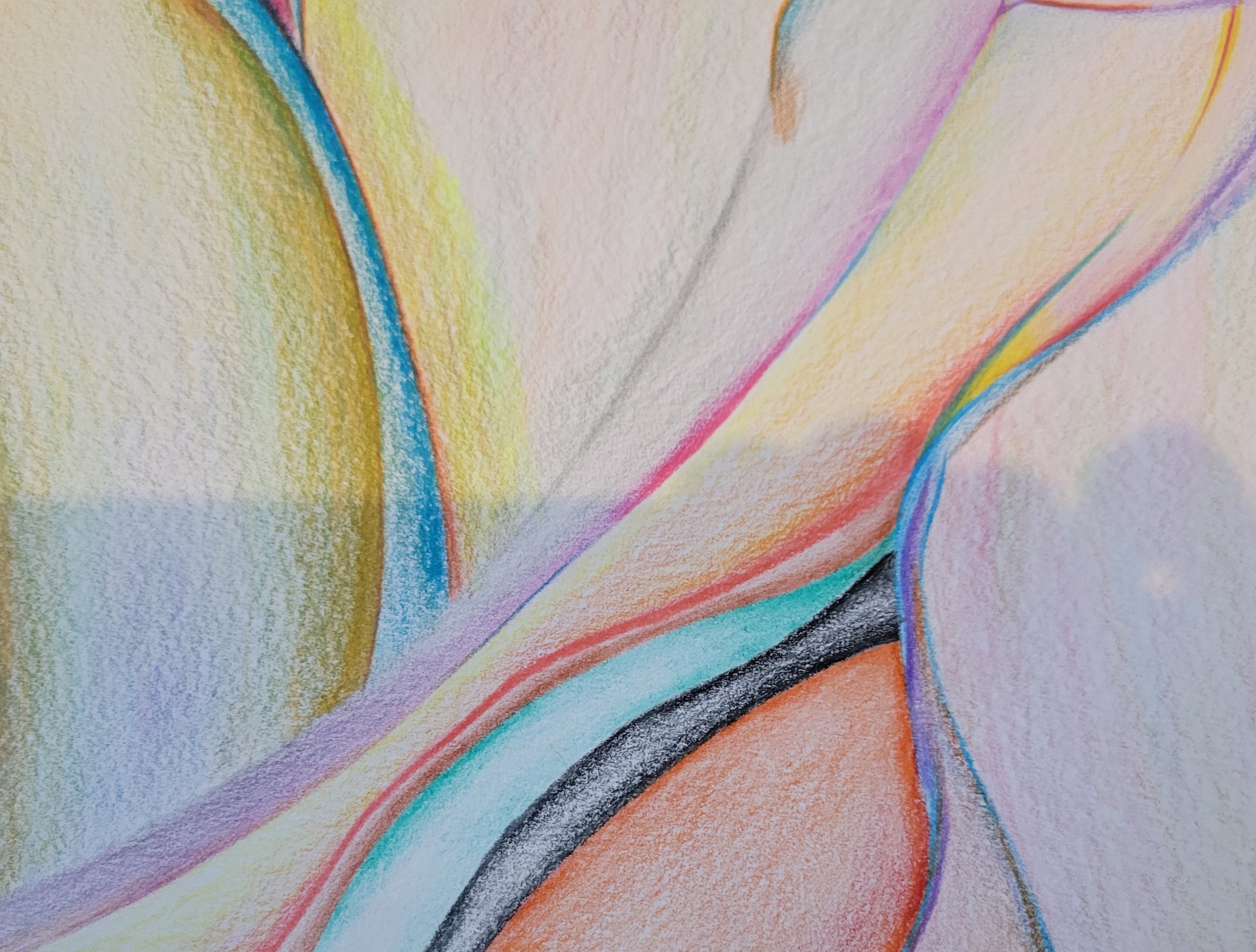 Original Pencil Drawing of Two People. Stylized Geometric Drawing ...